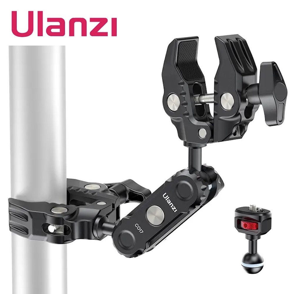 Ulanzi CO17 Super Clamp Dual Ballhead Magic Arm Handlebar Mount for ...