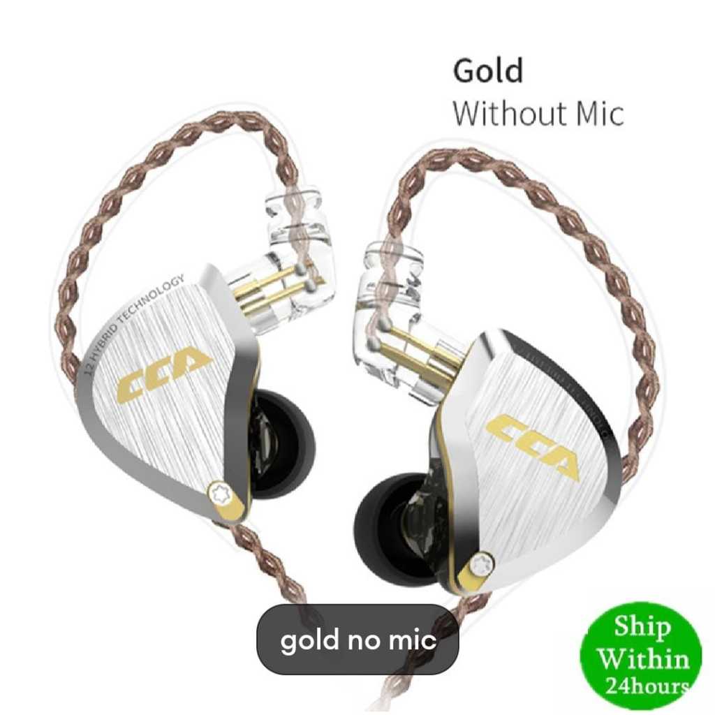 💥High End Quality💥New CCA C12 5BA+1DD Hybrid Metal Headset HIFI Bass Earbuds In Ear (No Mic ...