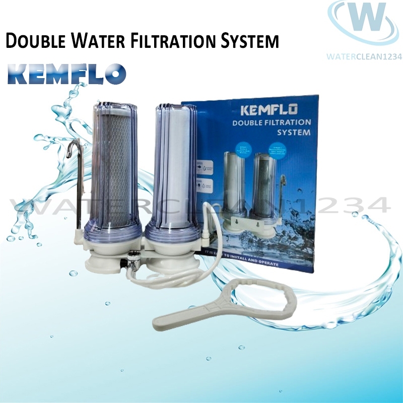 KEMFLO DOUBLE WATER FILTRATION SYSTEM - TWO STAGE DOMESTIC WATER FILTER ...
