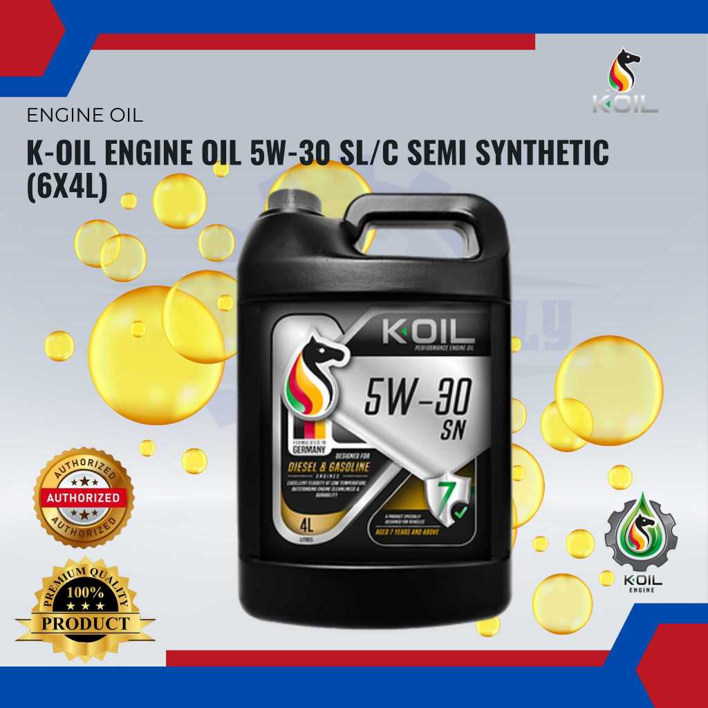 K-OIL Engine Oil 5W-30 SL/C Semi Synthetic (6X4L) | Shopee Malaysia