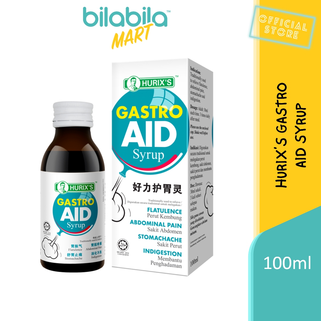 HURIX'S Gastro Aid Syrup for Indigestion, Flatulence, Abdominal Pain ...