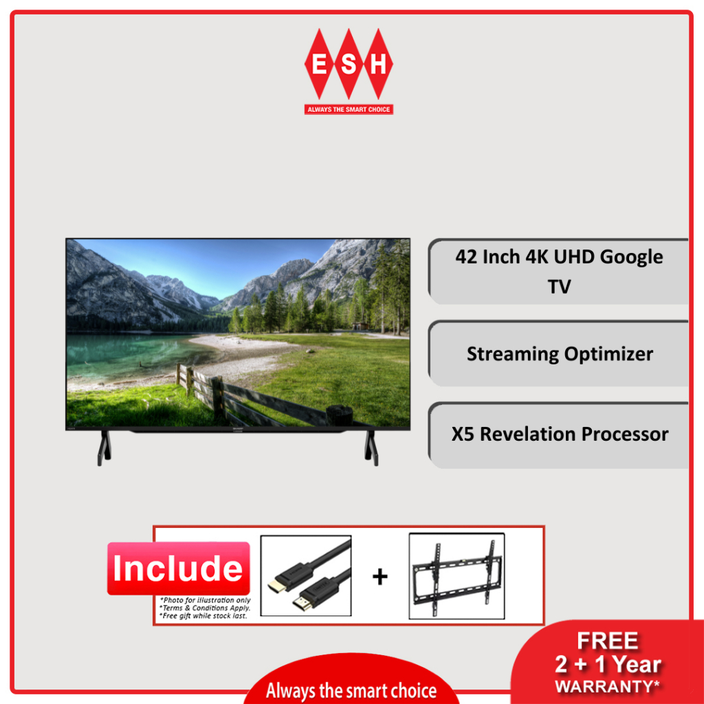 Sharp 4TC42FK1X 42 Inch AQUOS 4K UHD Google TV | ESH | Shopee Malaysia