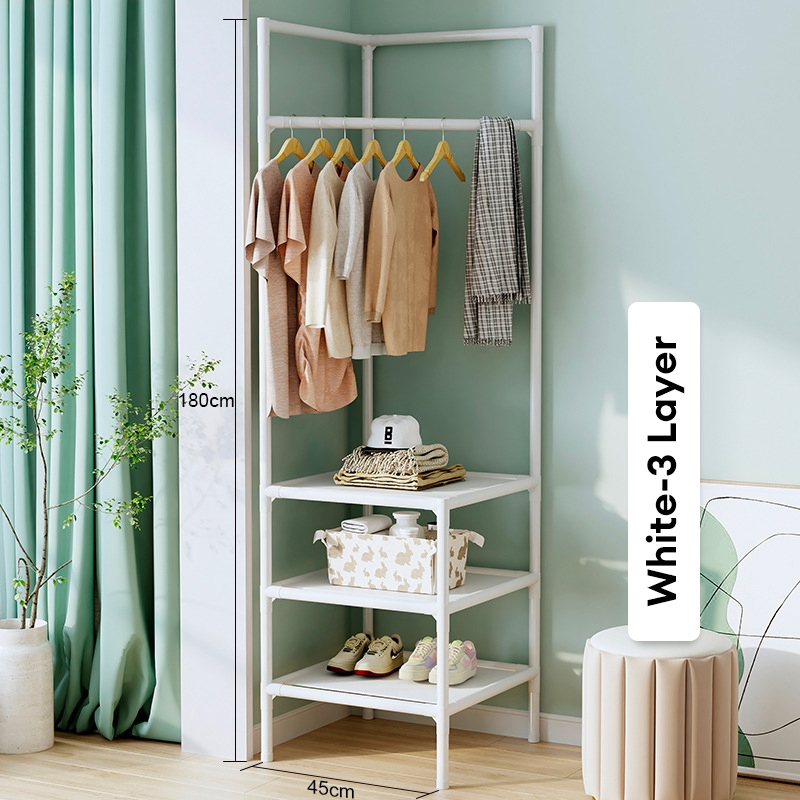 3 Layer Corner Storage Rack Drying Rack/Coat Rack/rak sudut /rak ...