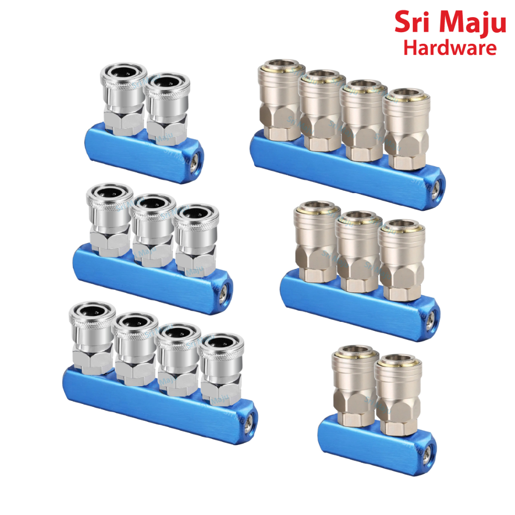 MAJU PMP-STR Multi Pass Socket Quick Pneumatic Air Coupler Fitting Hose ...