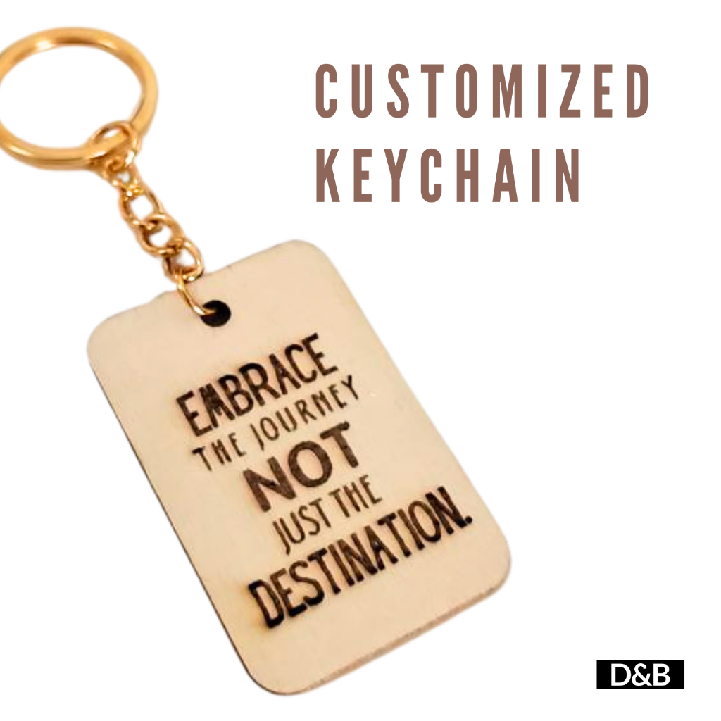 [CUSTOM MADE] Double side ukiran Keychain Tag with gold key ring/gift ...