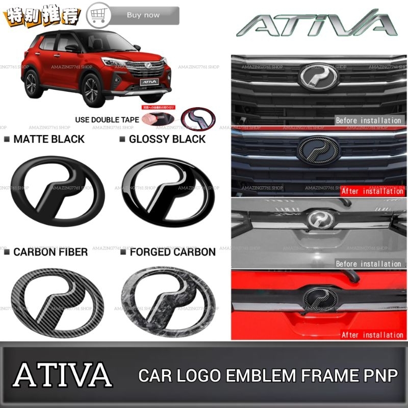 AMAZING PERODUA ATIVA CAR LOGO EMBLEM FRAME COVER GARNISH PNP PERODUA ...