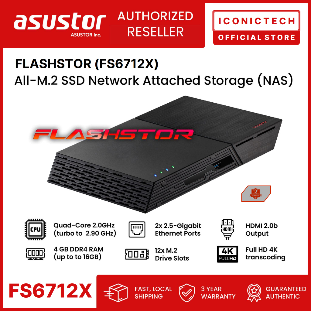 ASK SELLER WhatsApp0193710000 ASUSTOR FLASHSTOR 12 Pro (FS6712X) 12-Bay ...