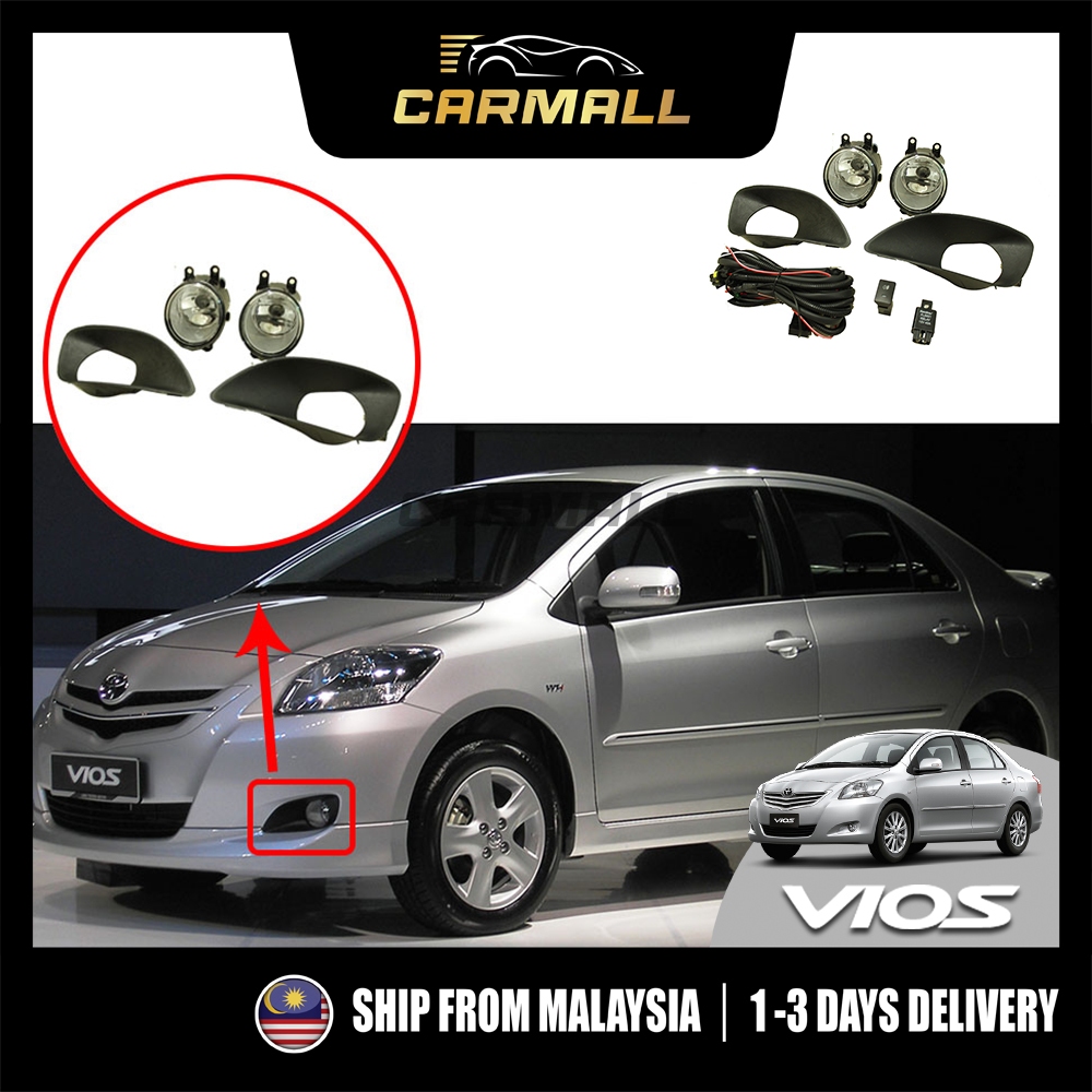 Toyota Vios (2nd Gen) Fog Lamp Completed Set Bumper Fog Lamp Replace Complete Kit 2007-2012 XP90 ...