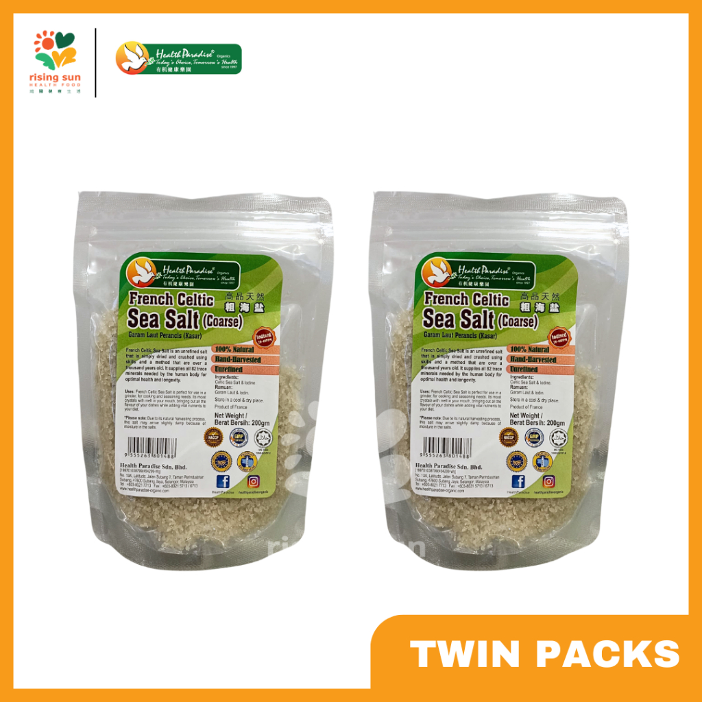 Health Paradise Organic French Celtic Sea Salt [Coarse] (200G x 2) - Twin Packs | Shopee Malaysia