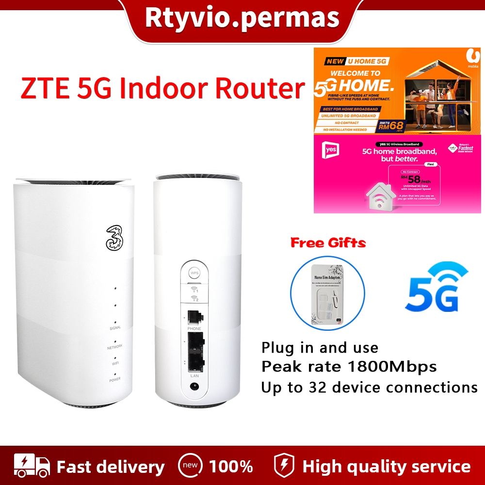 ZTE MC801A- 3 logo 5G 3.4Gbps Sim Router Support all Sim | Shopee Malaysia