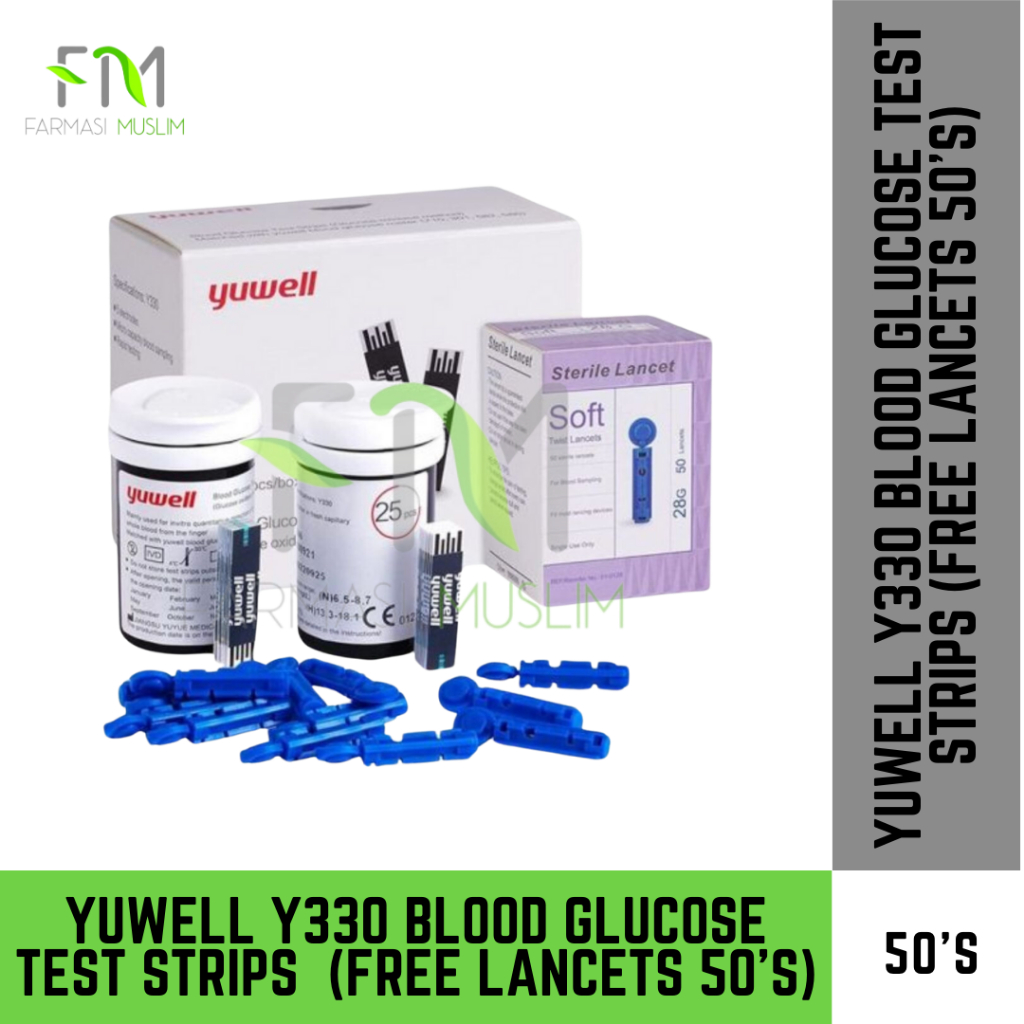 YUWELL Y330 Blood Glucose Test Strips 50's (Free Lancets 50's) | Shopee ...