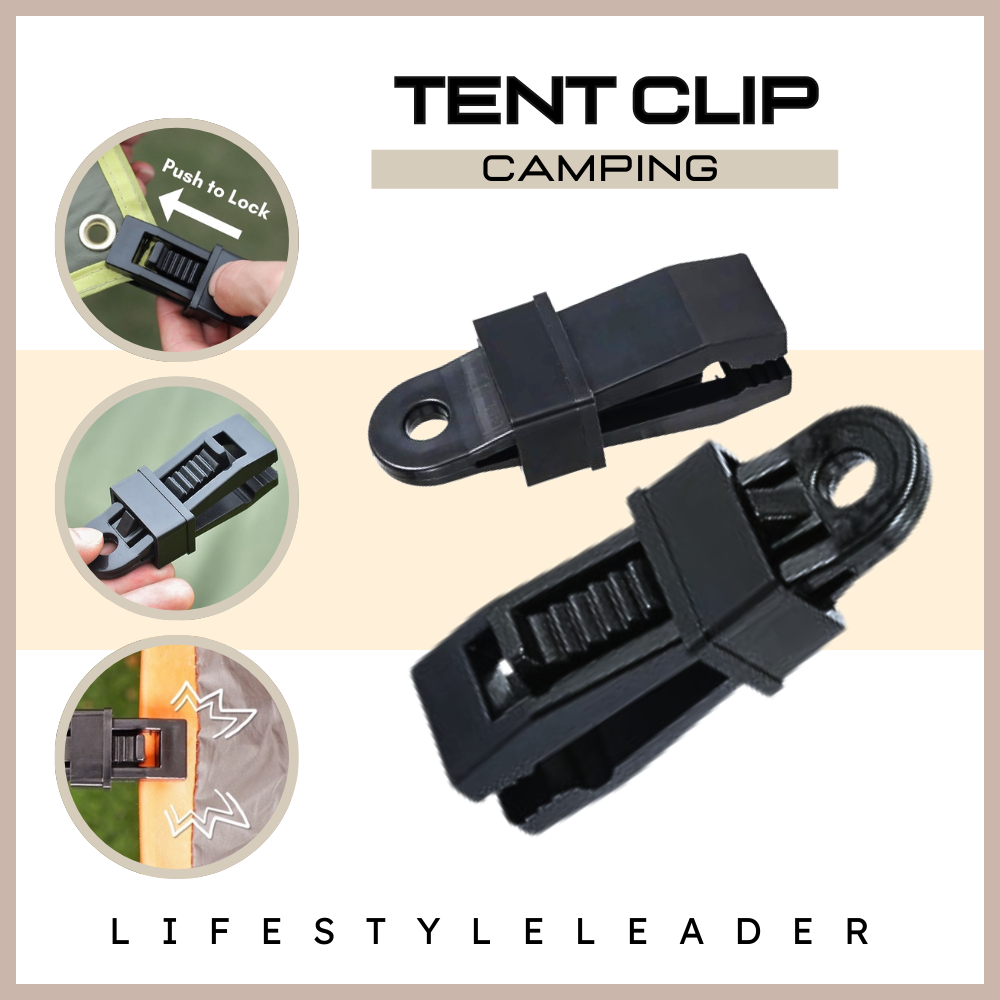 【BUY 3 FREE 1/BUY 6 FREE 3】Heavy Duty Tart Clip Camping Tent Clip ...