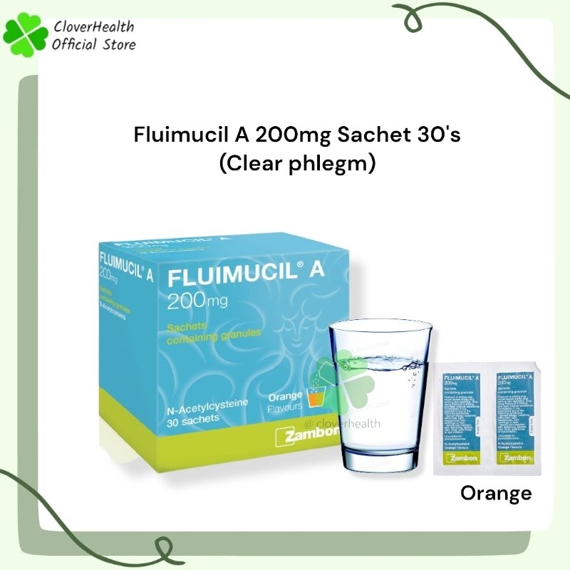 Fluimucil A 200mg 30 Sachets Orange Flavour [Exp:11/2027] | Shopee Malaysia