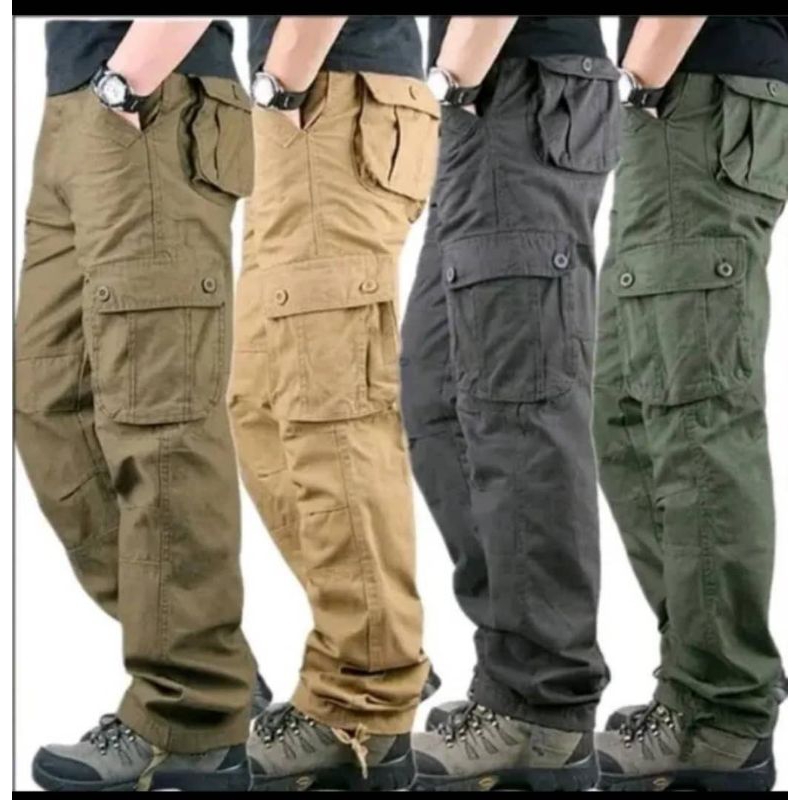 Cargo Pants Men[28-40]Regular Fit Straight Cut Seluar Cargo Lelaki Six ...