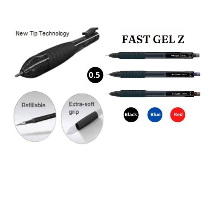 FABER CASTELL FAST GEL Z GEL PEN 0.5mm (PER PCS) | Shopee Malaysia