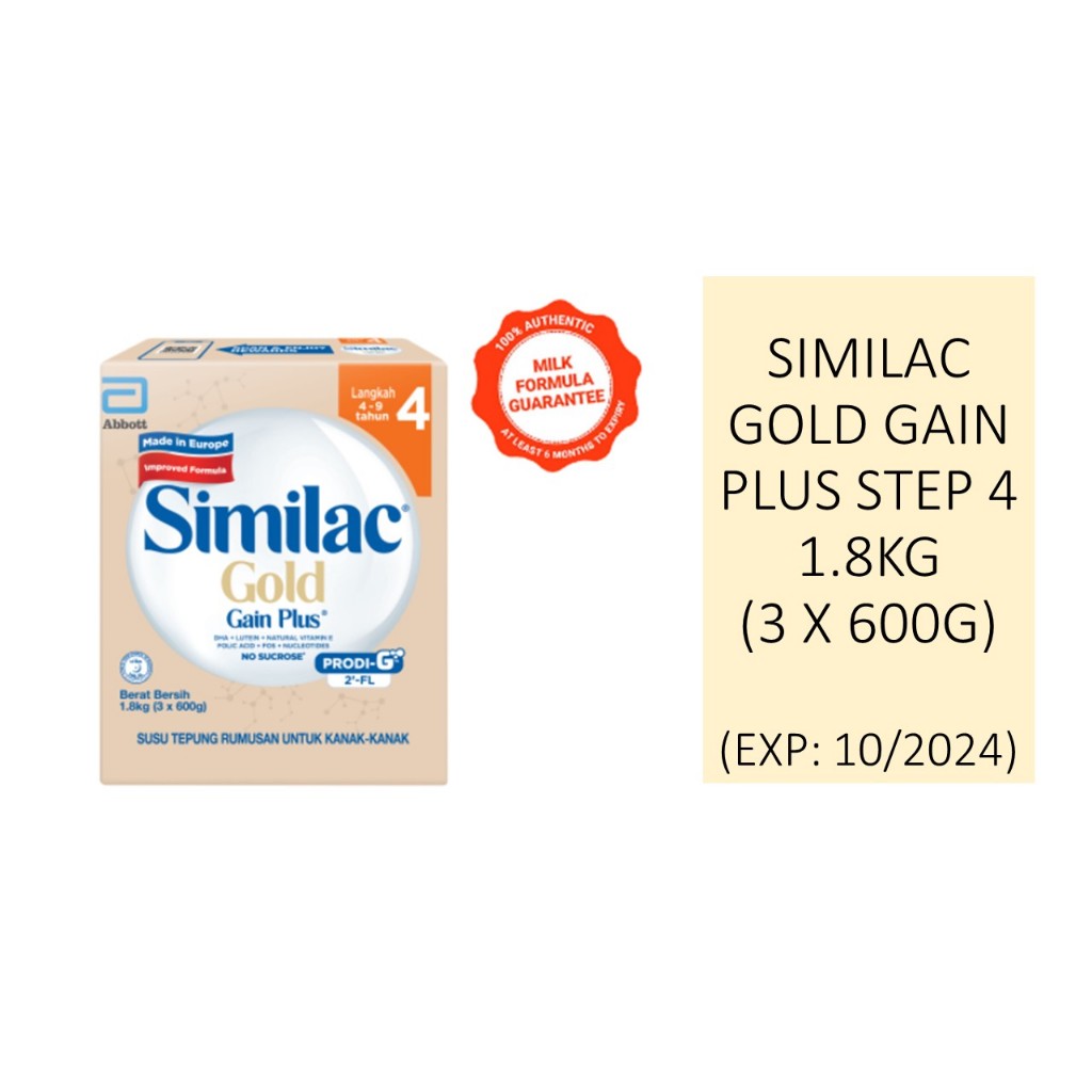 Similac Gold Gain Plus Step 4 Growing Up Milk for Faster Learning BIB ...