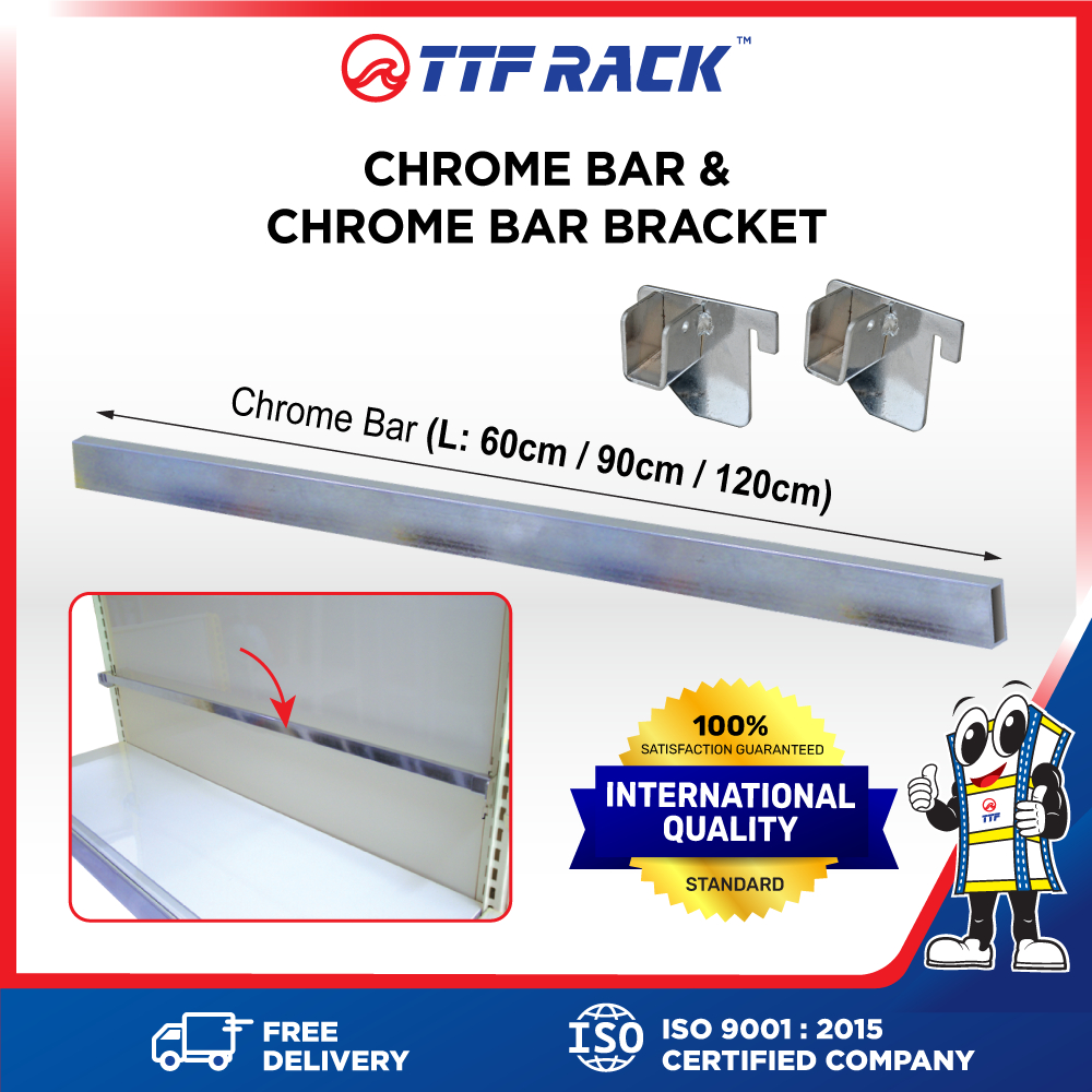 TTF Rack™ (CHB) Gondola Chrome Bar & Bracket Gondola Accessories For ...