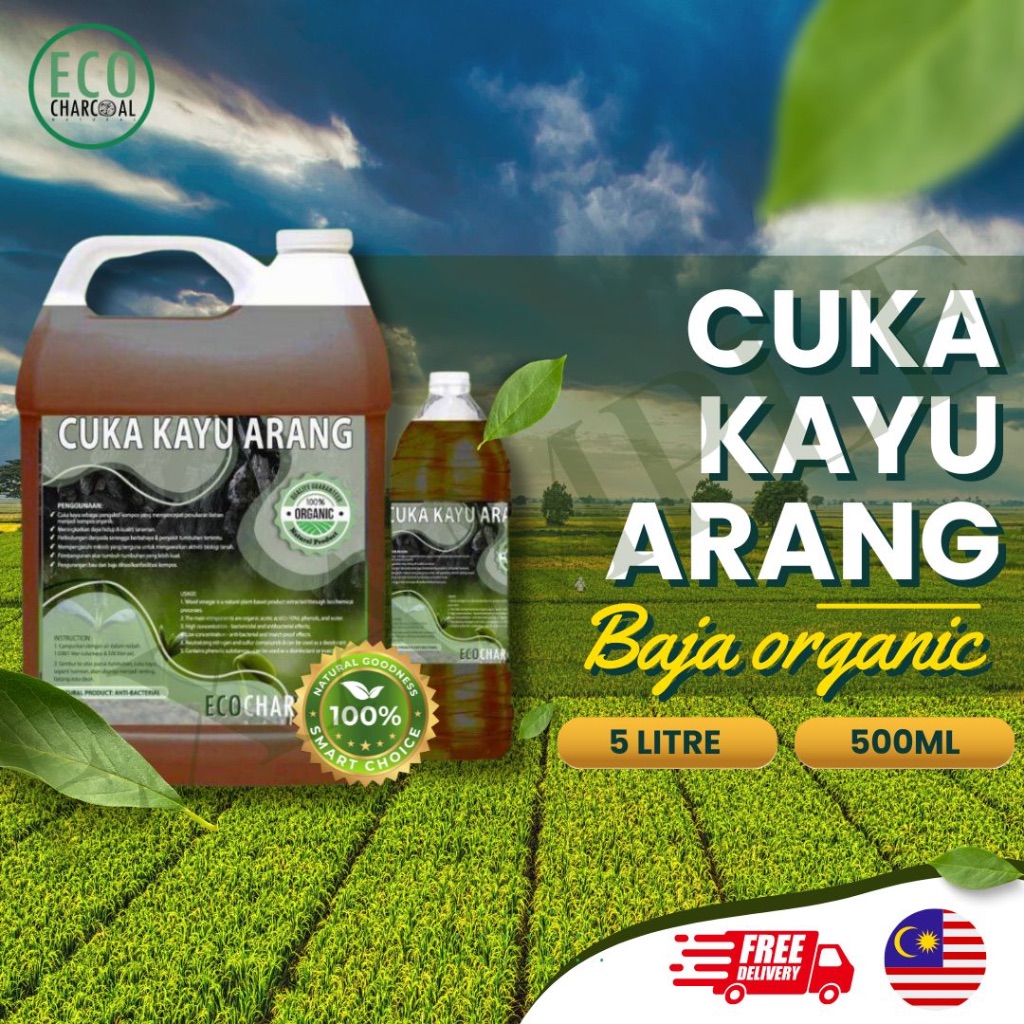 【5L&500ml】CUKA KAYU BAJA 100%ORGANIK WOOD VINEGAR FERTILIZER/ANTI SERANGGA/BAJA POKOK/BAJA ...