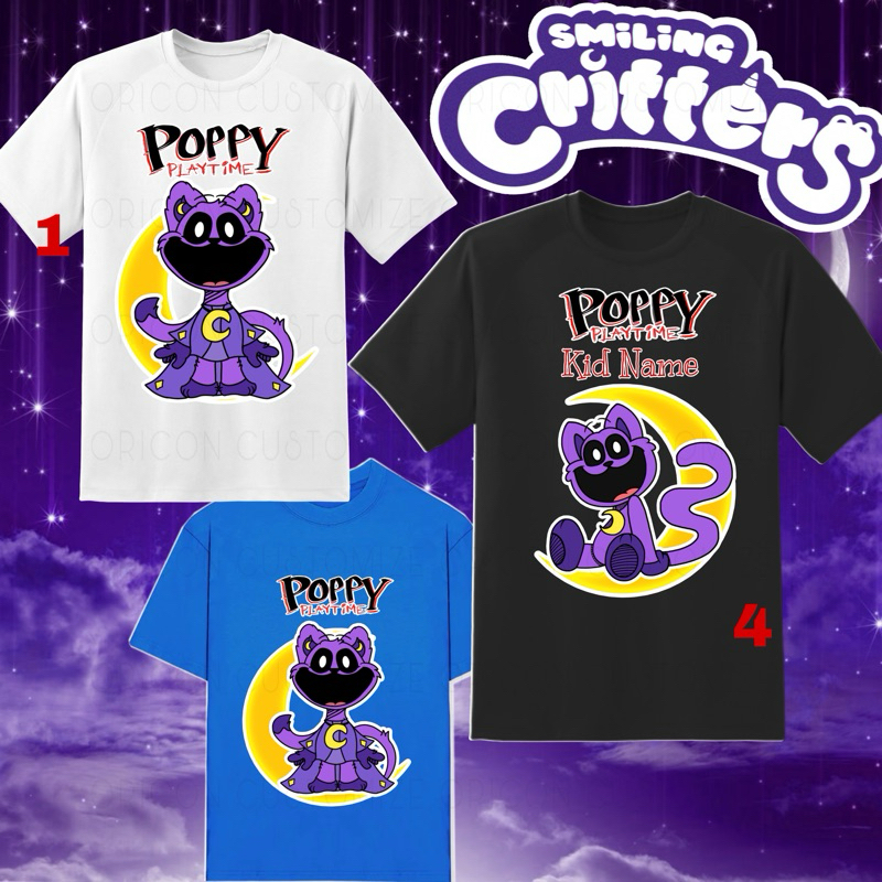 Catnap Poppy Playtime 3 Cotton Tshirt unisex baju budak cat nap smiling ...