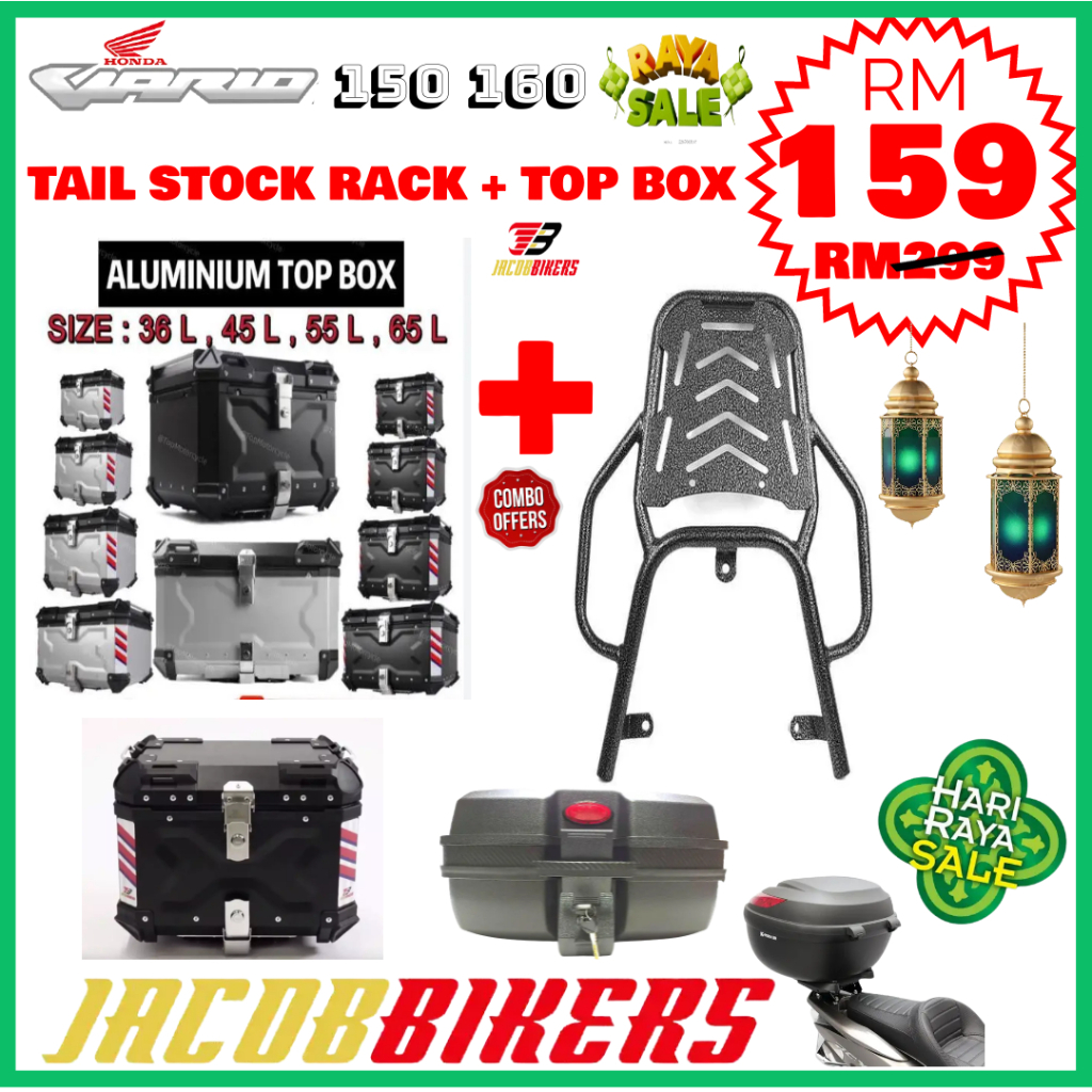 COMBO SET HONDA VARIO 150 160 CLICK TAILKSTOCK RAER RACK DUTY ALLOY ...