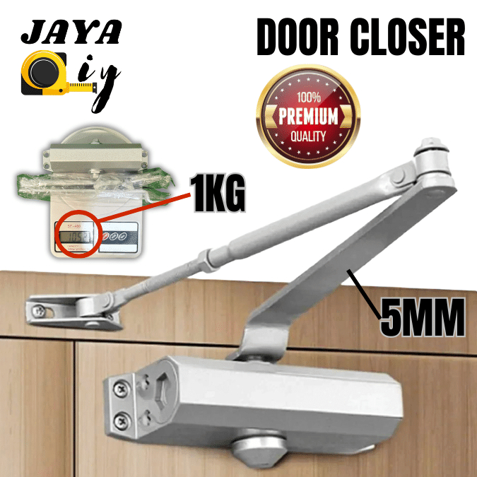 PREMIUM Aluminum Door Closer Fireproof Automatic Adjustable 180 Degree ...