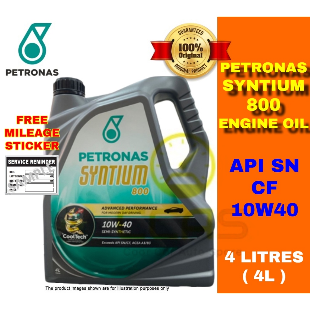 100% Petronas Semi Synthetic Syntium 800 Engine oil 10W40 (4Litre ...