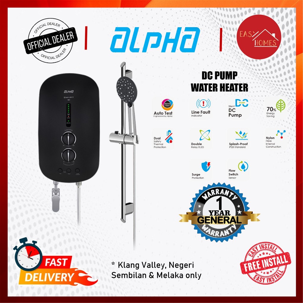 Alpha SMART 18I MATT BLACK Home Shower Dc Pump Matt Black | Shopee Malaysia