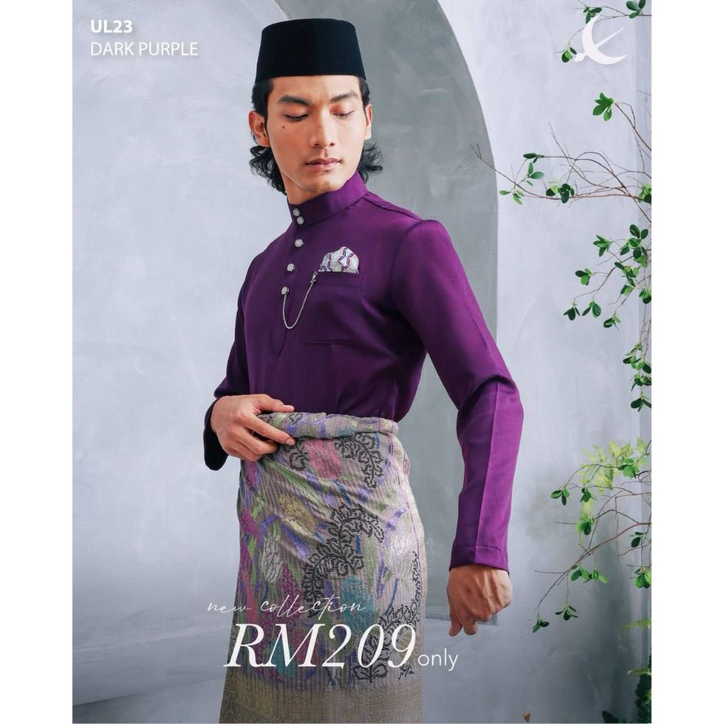 Baju Melayu Elrah 2024 Ultimate 1.0 [DARK PURPLE] Baju Raya | Shopee ...
