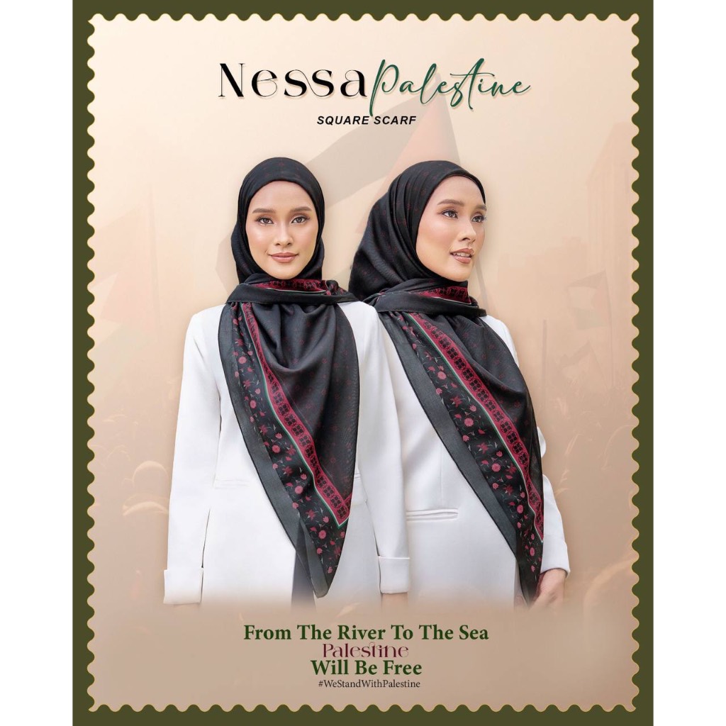 ORIGINAL SR 💙Nessa Palestine Square Bawal by SOFEAROSE 💙 Original by ...