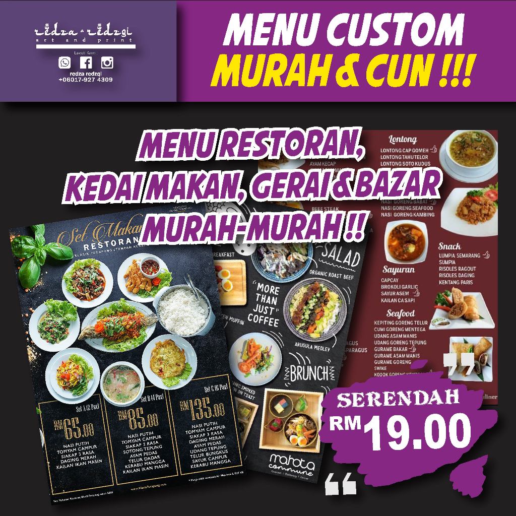 Menu Design Service - Menu Restoran, Gerai & Kedai Makan | Shopee Malaysia