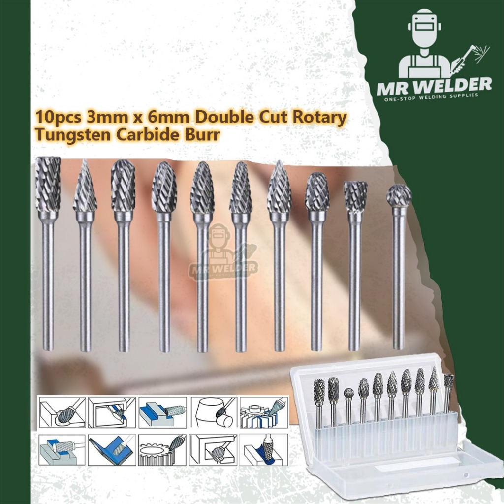 10pcs Tungsten Carbide Burr Set Metal Carving Drilling Polishing Bits ...