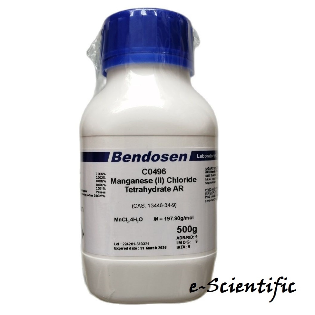 Manganese 2 Chloride 4H2O, AR, 500g, BENDOSEN | Shopee Malaysia