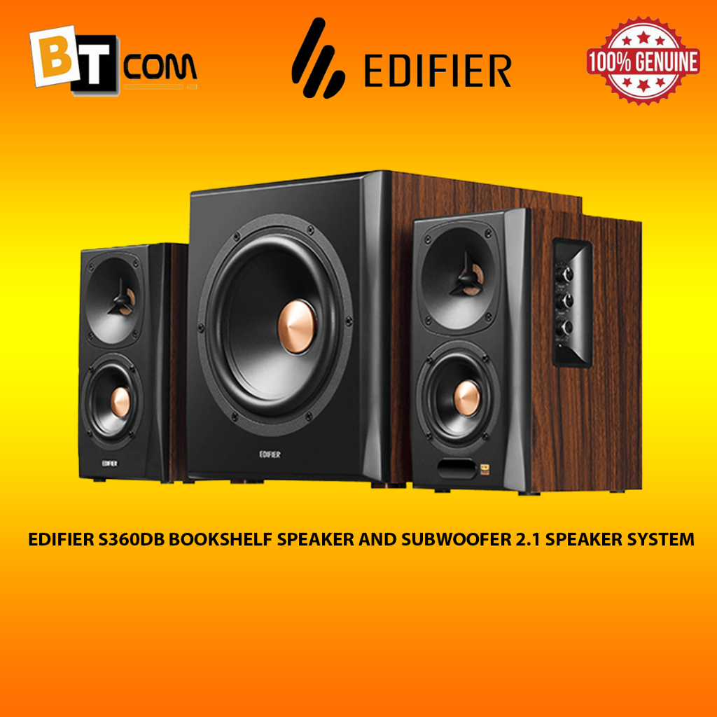Edifier S360DB Bookshelf Speaker and Subwoofer 2.1 Speaker System ...