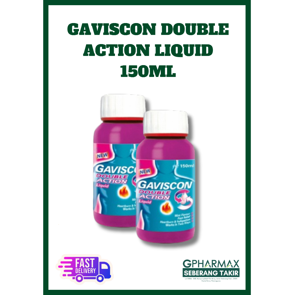 Gaviscon Double Action Liquid 150ml For Heartburn & Indigestion ...
