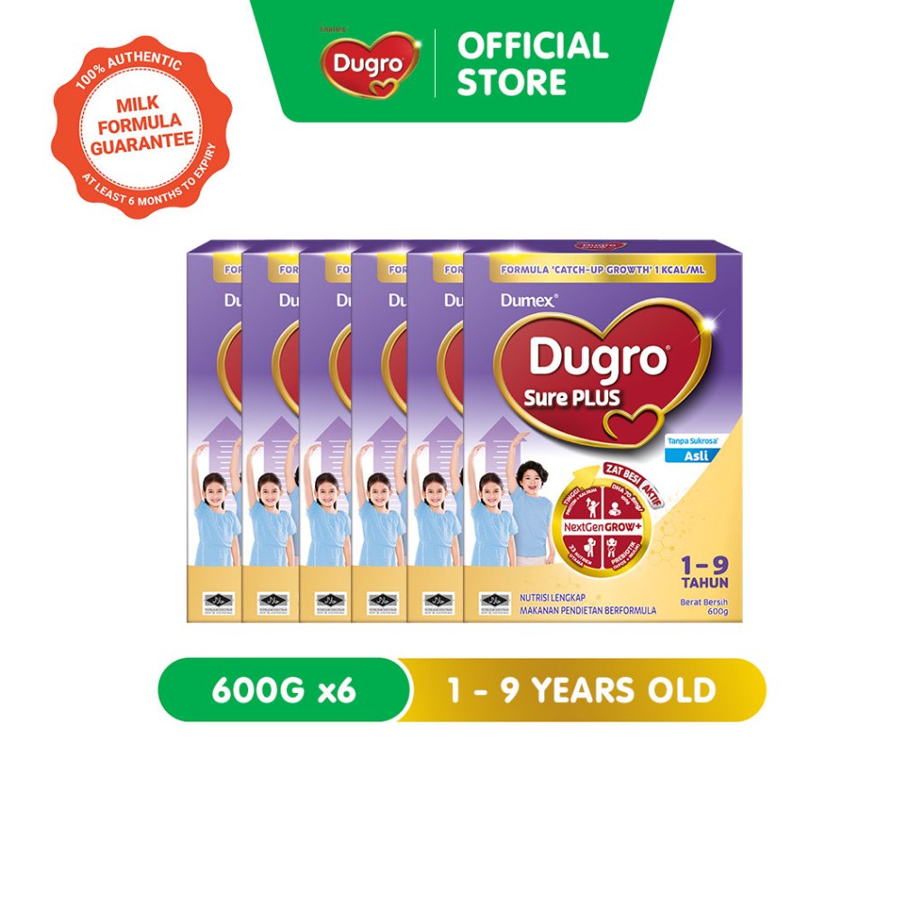 Dumex Dugro Sure Plus Tailored Nutrition Milk Formula 1-9 years (600g x ...