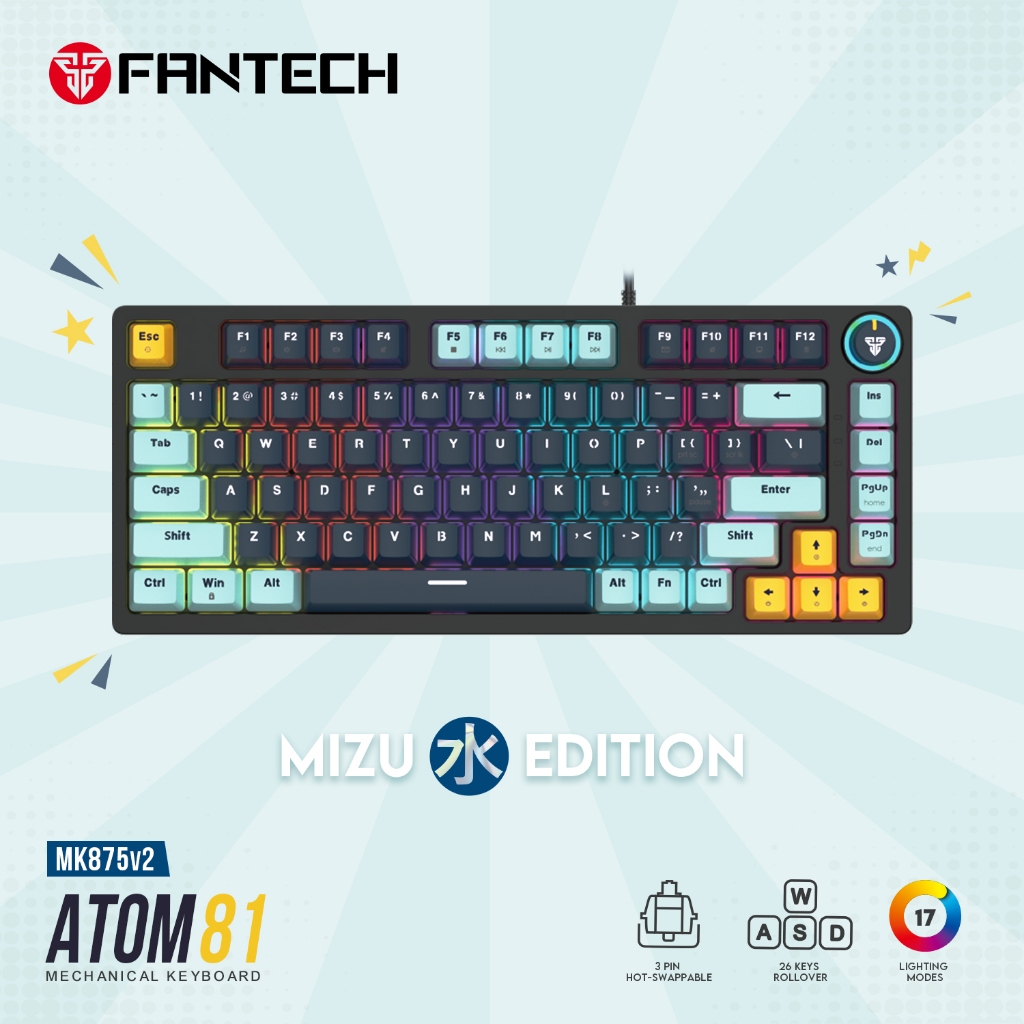 Fantech ATOM Mizu Series Gaming Mechanical Keyboard 60% 75% 95% ATOM 63 ...
