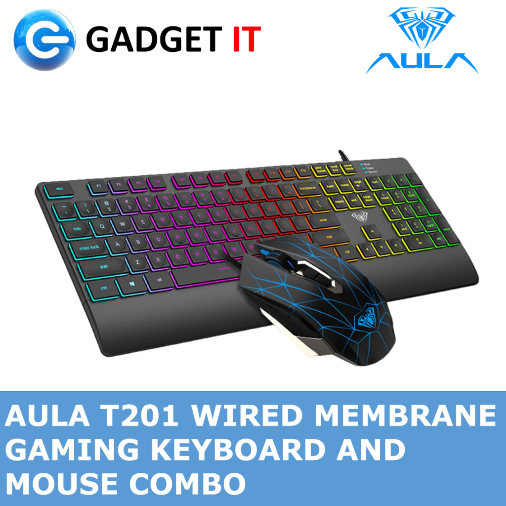 AULA T201 WIRED MEMBRANE GAMING KEYBOARD AND MOUSE COMBO | Shopee Malaysia