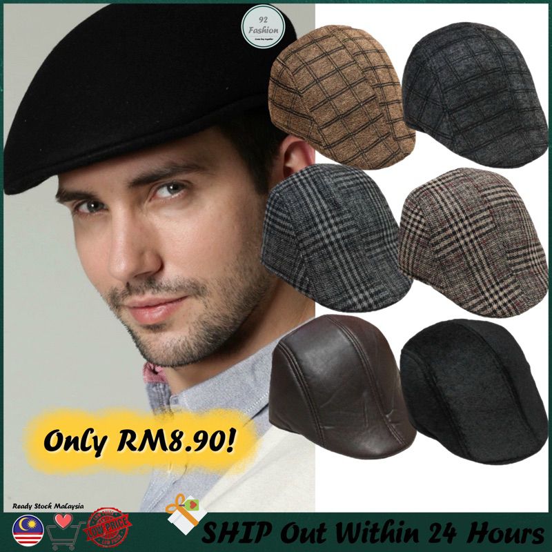 🇲🇾Men Women Newsboy Cap Men Golf Driving Flat Hat Warm Travel Outdoors ...