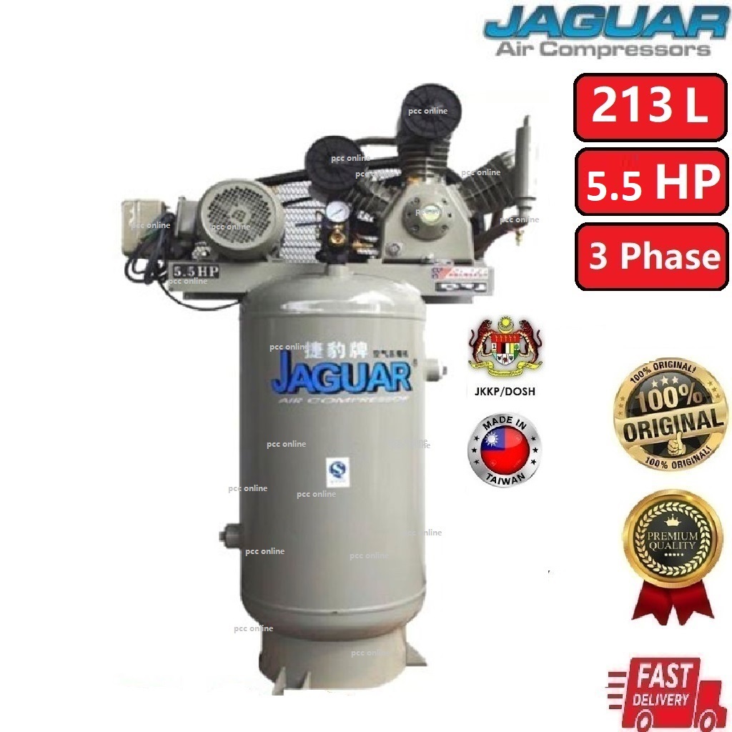 Jaguar HET80V200 Vertical Air Compressor 5.5HP 213L 12Bar (Hevy Duty) | Shopee Malaysia