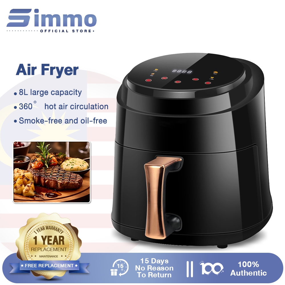 Simmo Air Fryer 8L Non Stick Air Fryer 1500W Multifunction Oil Free ...