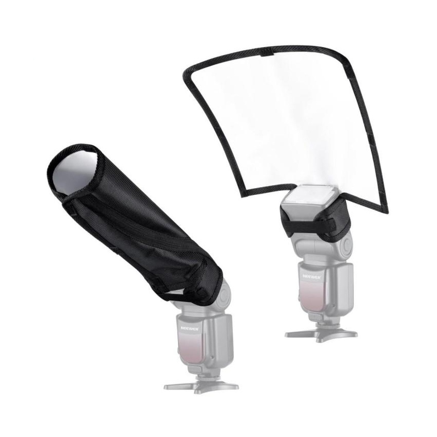 Universal Fold-able Fan-Shaped On Camera Square White Bounce Flash ...