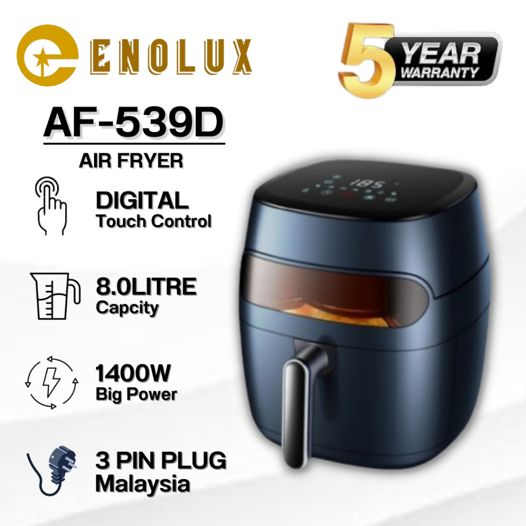 Enolux 8.0L Electric Air Fryer AF-539D Convection Oven Toaster Timer ...