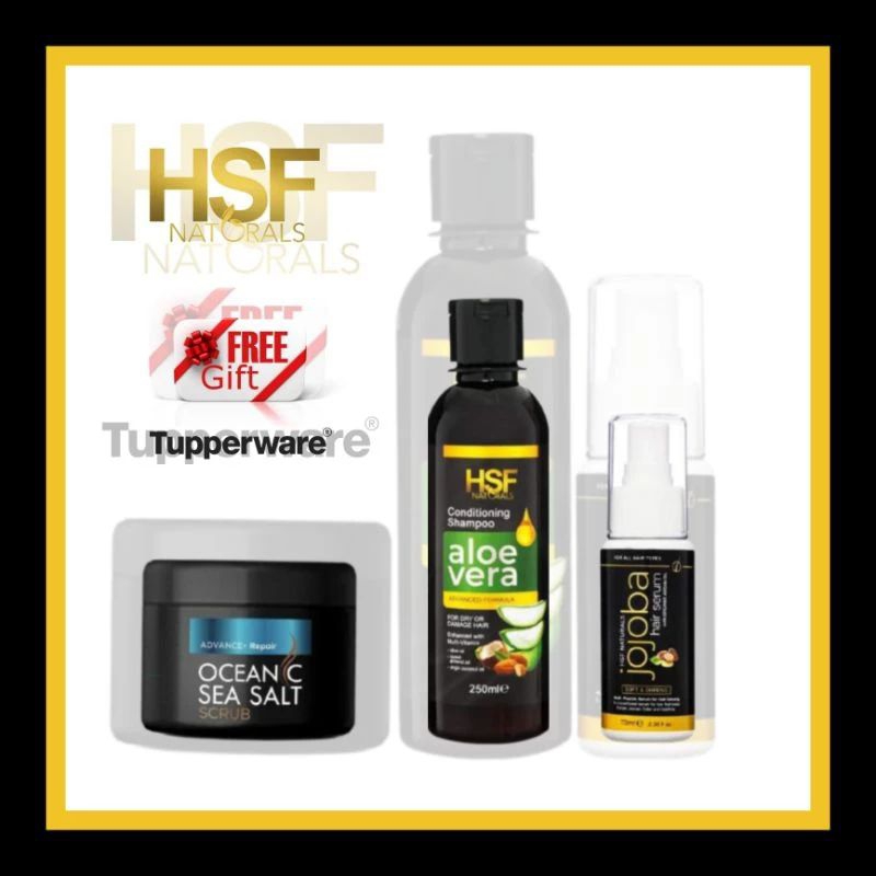 🔥TOLONG CLEAR STOK🔥SHAMPOO ORGANIK ALOEVERA HSF NATURALS & SERUM JOJOBA ...