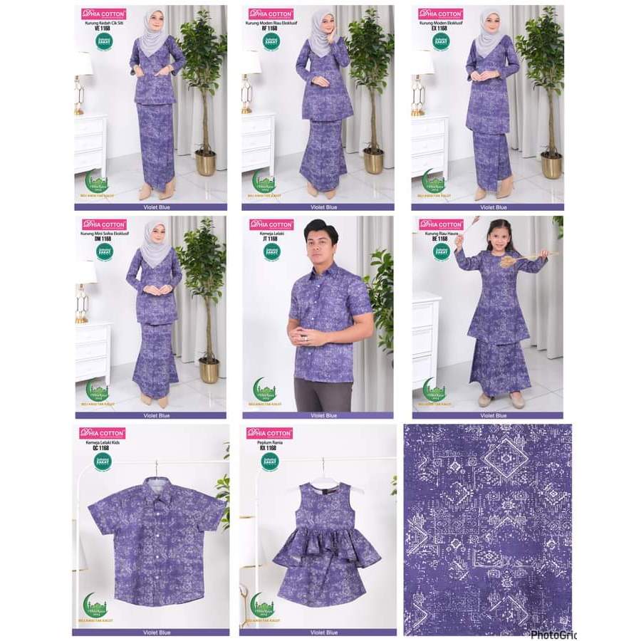 [DHIA Sedondon Violet Blue] Set 1168 Sedondon Family Raya 2024|Baju ...