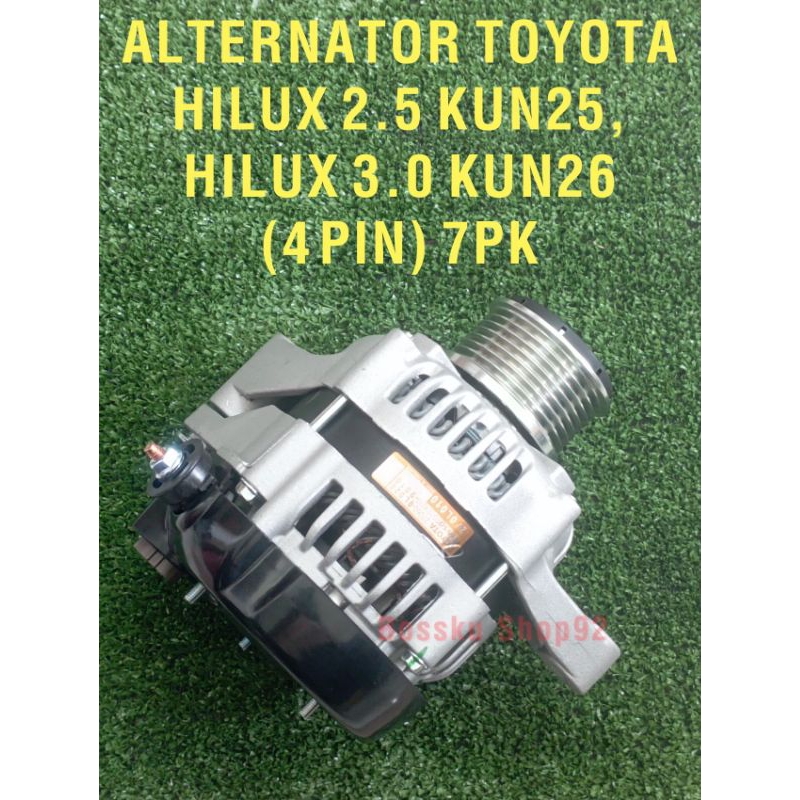 ALTERNATOR NEW TOYOTA HILUX 2.5 KUN25, 3.0 KUN26 4PIN 7PK (27060-0L020 ...