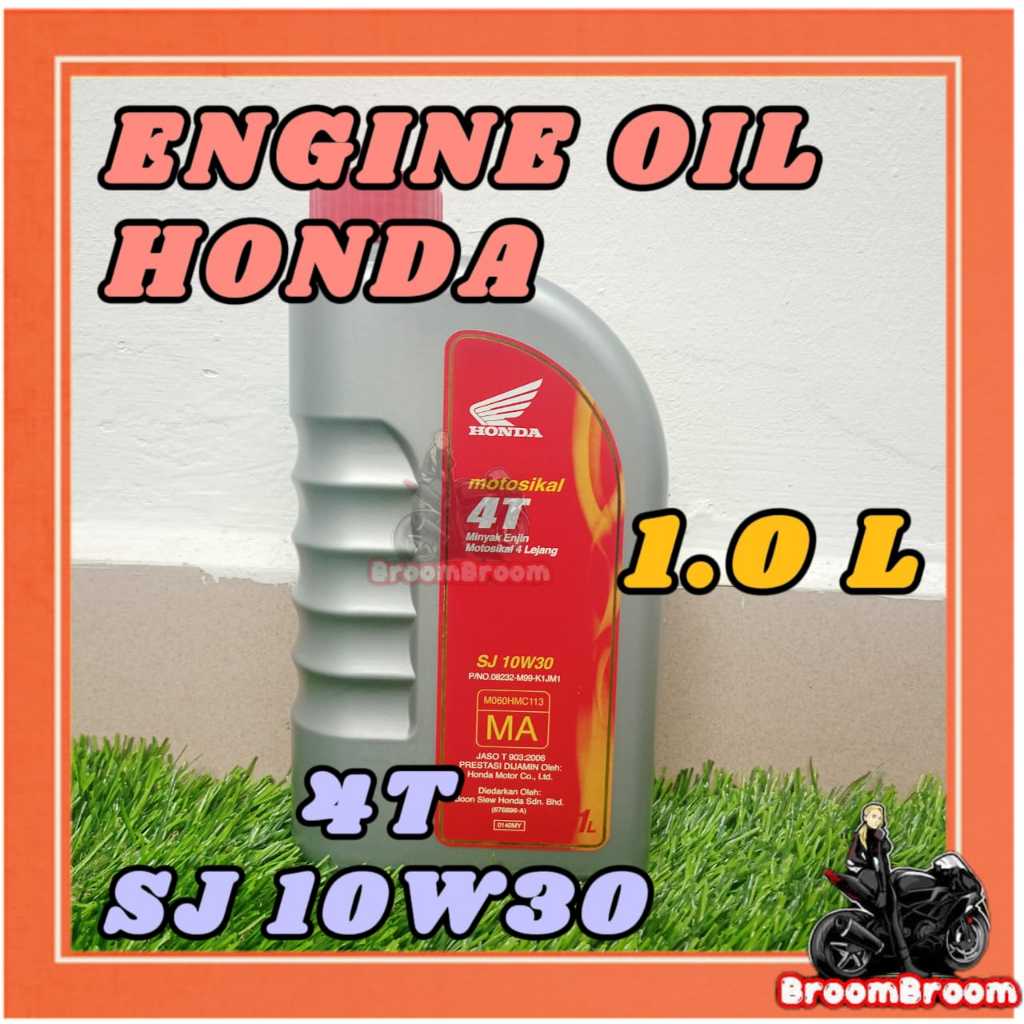 READY STOCK!!! HONDA ENGINE OIL MINYAK HITAM 4T SJ 10W30 MA 1.0 LITRE ...