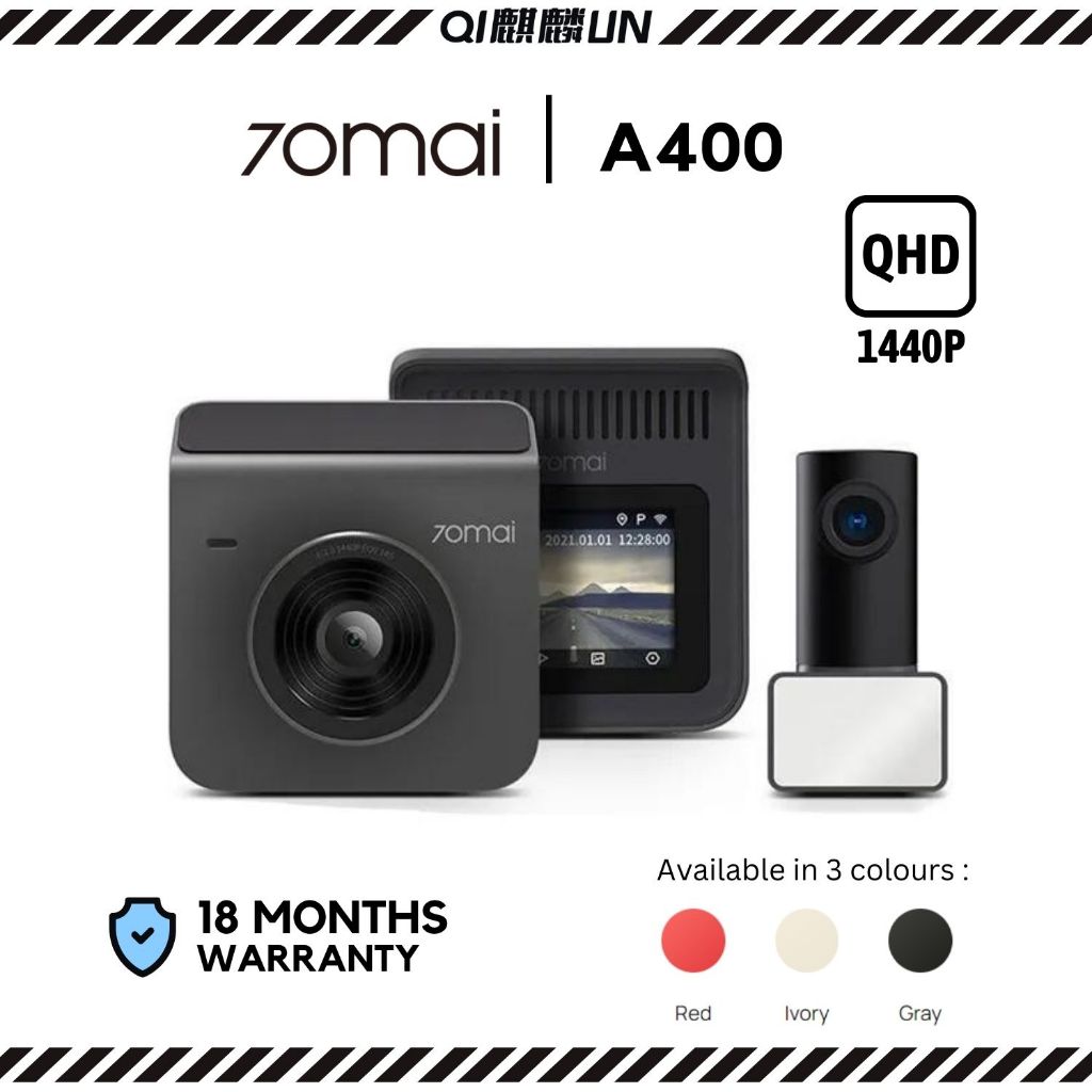 70MAI A400 Dash Cam | Car Recorder | Dashcam | Car Camera Dual Channel Night Vision QHD 1440P ...