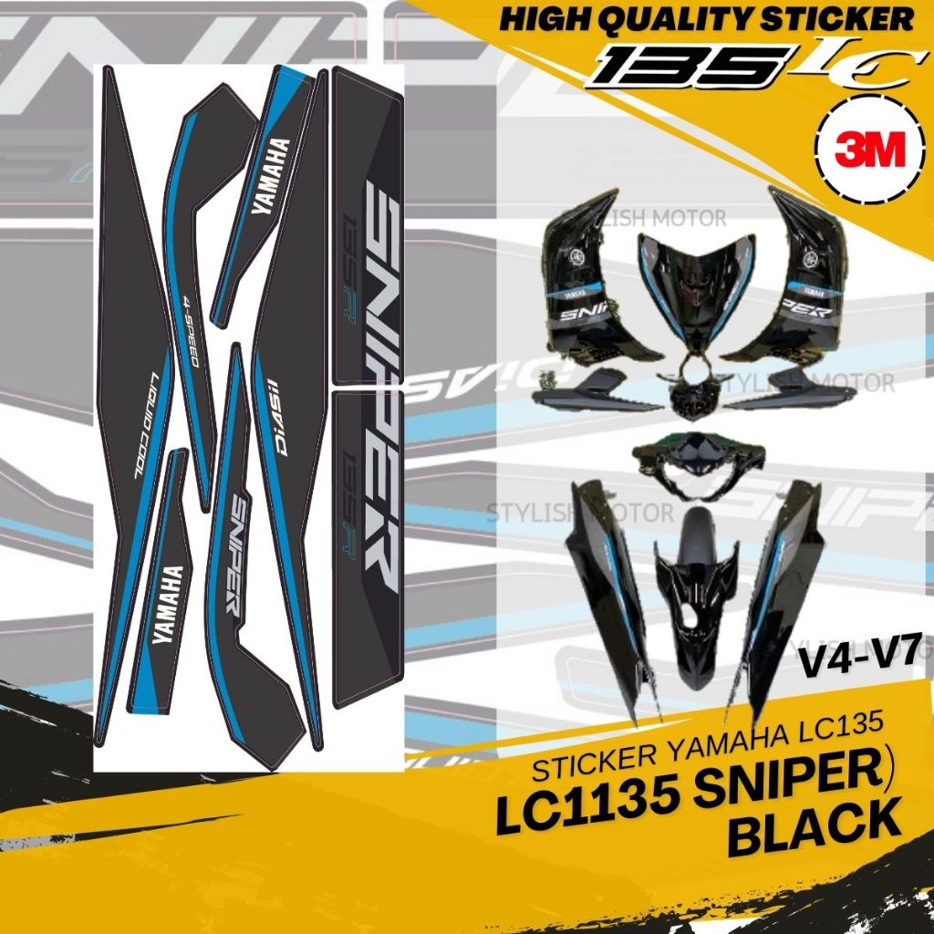 3M Sticker Stripe Yamaha Lc 135 V2 V3 V4 V5 V6 V7 Sniper 135R ...