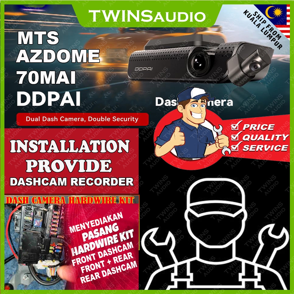 Installation Provide For 70MAI / DDPAI / AZDOME / MTS Dashcam Car Camcorder (Menyediakan ...