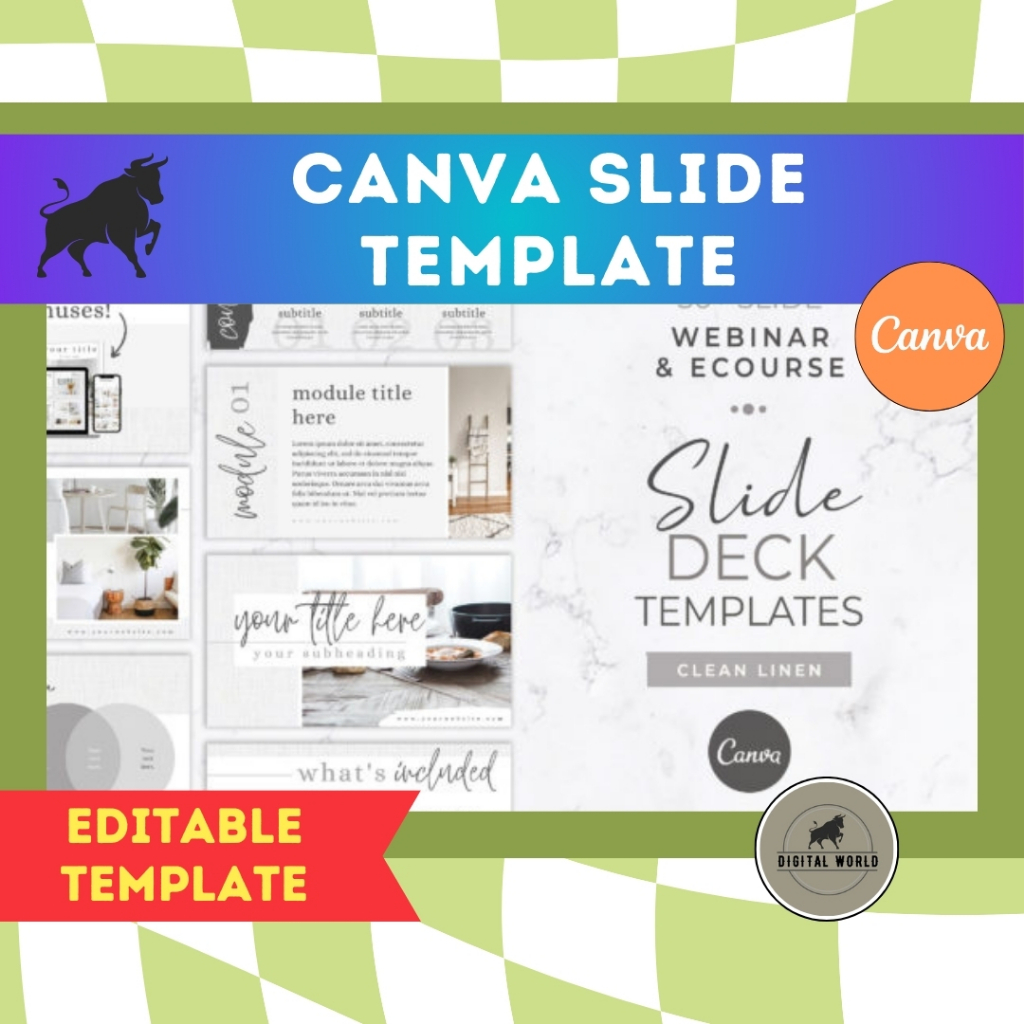Slide Deck Template | Courses and Webinar Slides | Canva Template ...